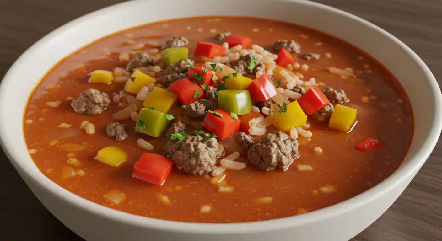 Easy Stuffed Pepper Soup Recipe - Erikarecipes